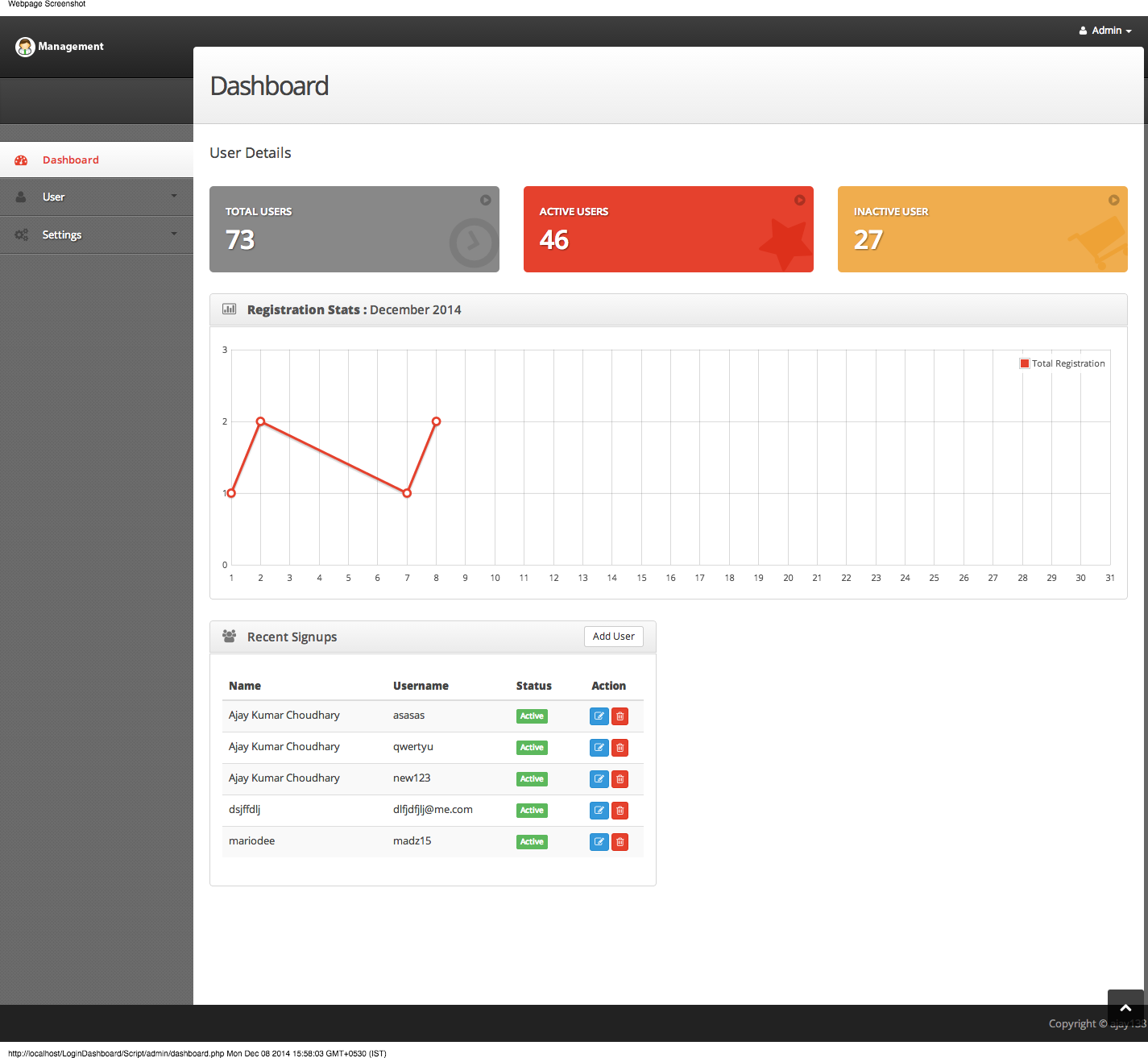 User Login Register and User Management by ajay138 | CodeCanyon